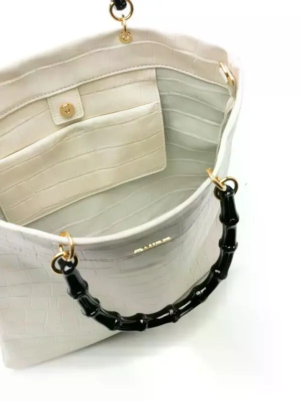 JIL SANDER Crocodile-effect Leather Tote