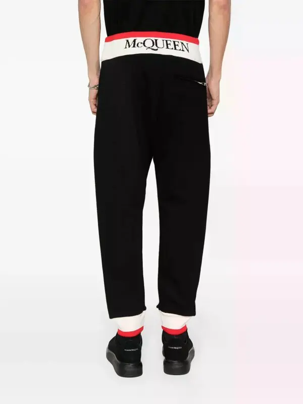 Alexander McQueen Logo-print Strap Cotton Track Pants