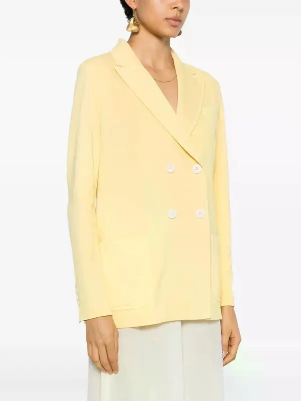 CIRCOLO 1901 Double-breasted Textured Cotton-blend Blazer