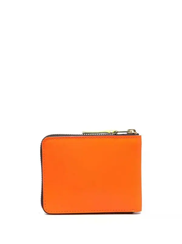 Comme Des Garçons Colour-block Leather Wallet - Orange