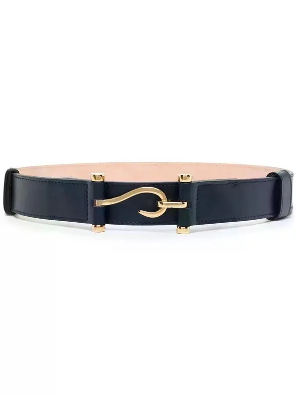 EDHEN MILANO Hook-fastening Leather Belt - Black
