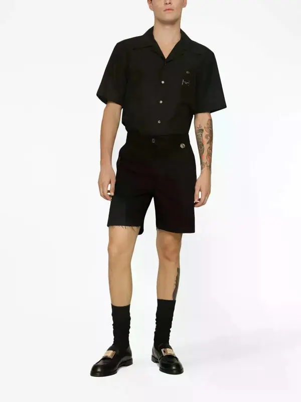 Dolce & Gabbana Frayed-hem Twill Bermuda Shorts