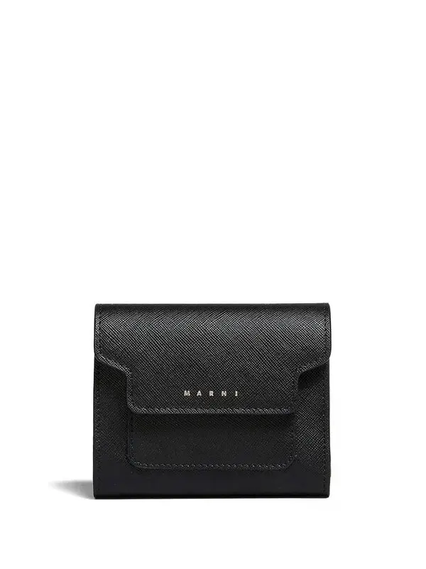 Marni Logo-print Leather Wallet - Black