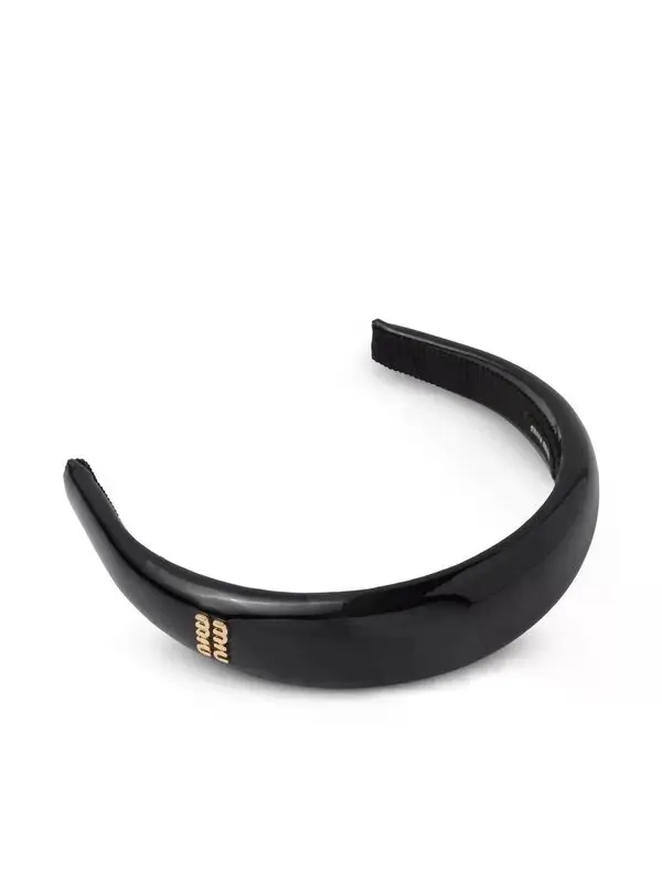 Miu Miu Logo-plaque Leather Headband