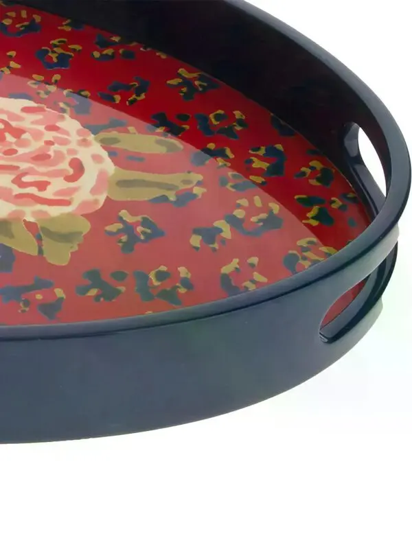 LISA CORTI Leopard Flower Wood Tray