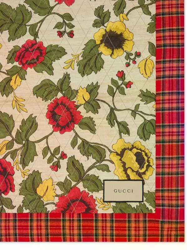 Gucci Floral-print Quilted Blanket