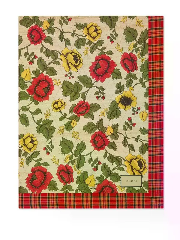 Gucci Floral-print Quilted Blanket