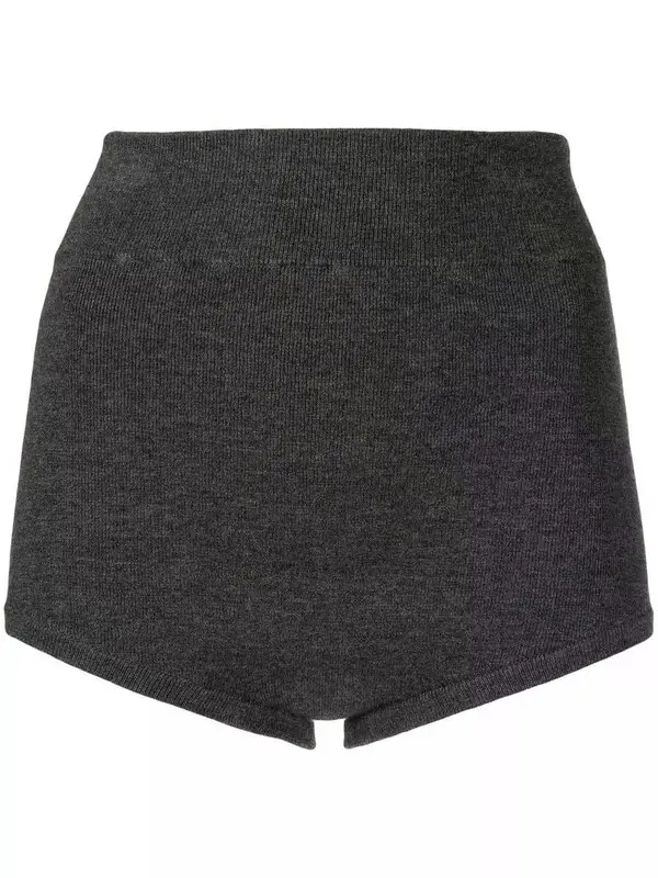 Cashmere In Love Felix Knitted High-waist Shorts - Grey