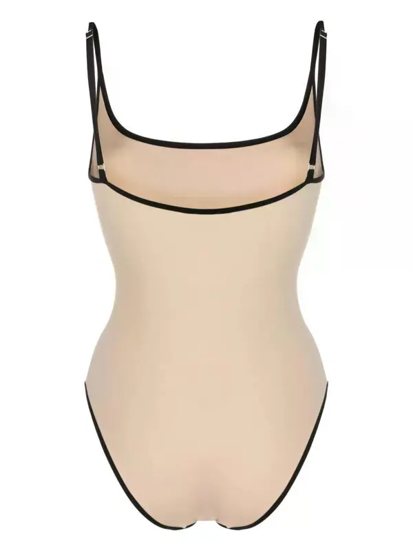 TOTEME Striped-edge Spaghetti-strap Swimsuit - Neutrals