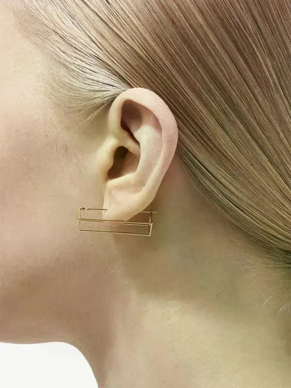 Shihara 18kt Yellow Rectangle Earring