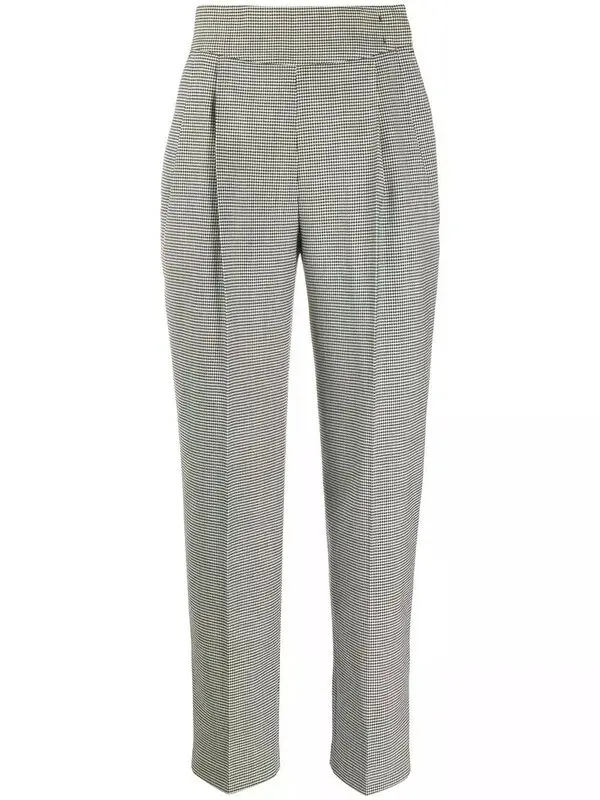 MSGM Micro Houndstooth High-waisted Trousers