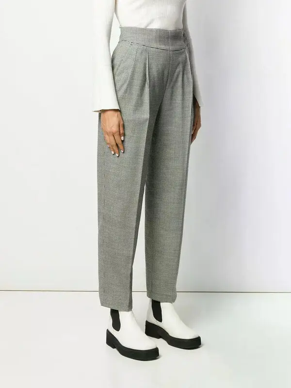 MSGM Micro Houndstooth High-waisted Trousers