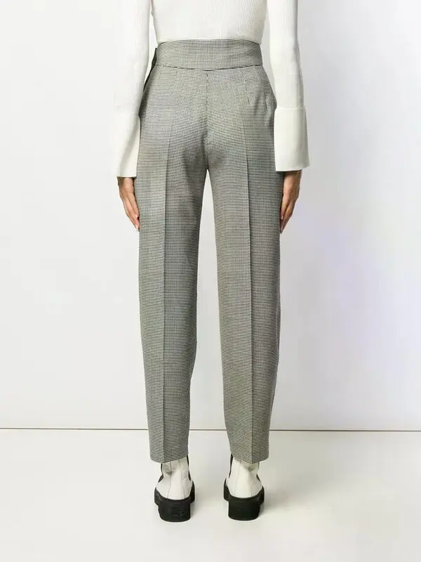 MSGM Micro Houndstooth High-waisted Trousers
