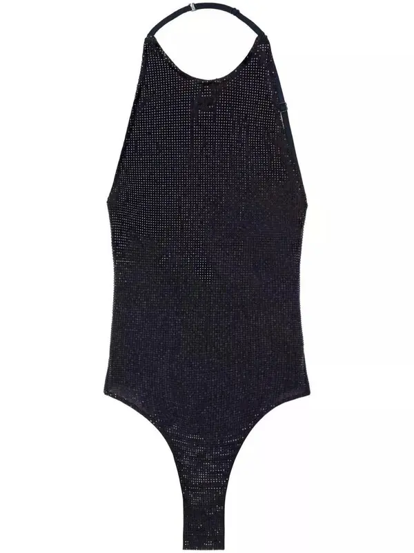 COURREGES Crystal-embellished Halterneck Body - Blue