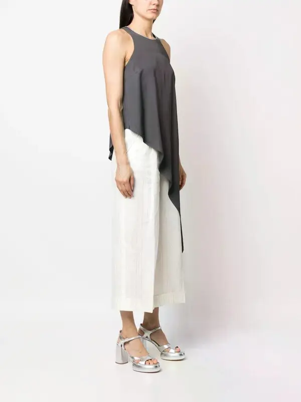 Peserico Sleeveless Asymmetric Hem Blouse - Grey