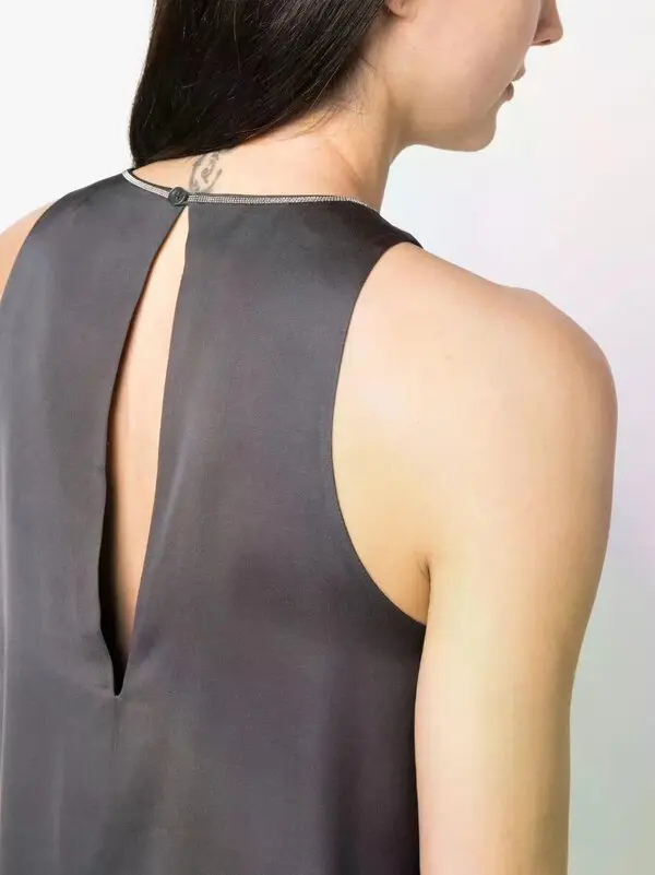 Peserico Sleeveless Asymmetric Hem Blouse - Grey