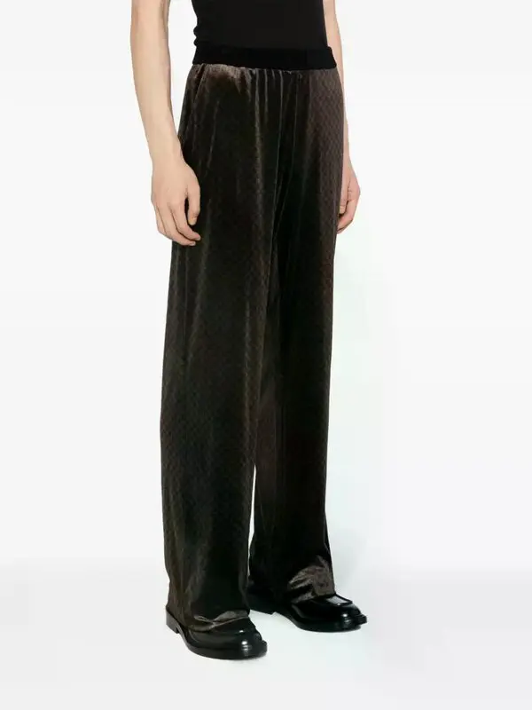 Balmain Monogram-jacquard Straight-leg Trousers