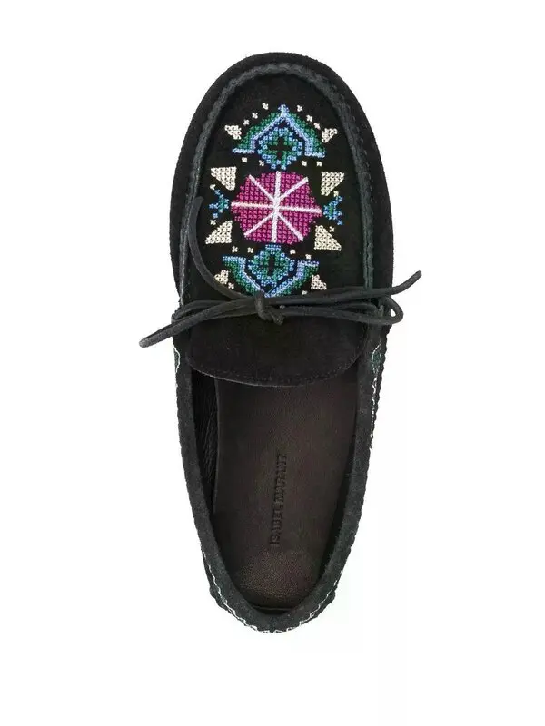 Isabel Marant Étoile Embroidered Suede Loafers