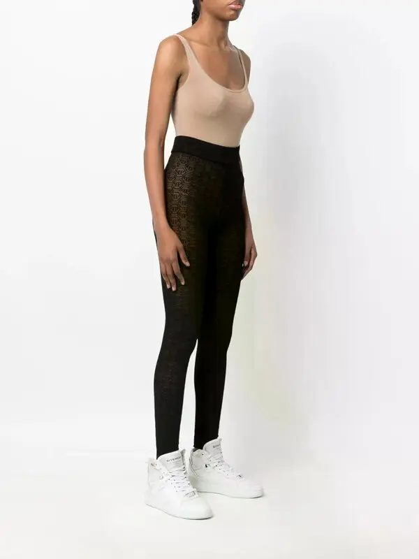 Philipp Plein Tulle Monogram Leggings