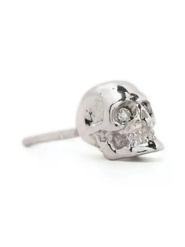 Emanuele Bicocchi Diamond Eye Skull Single Earring - Silver
