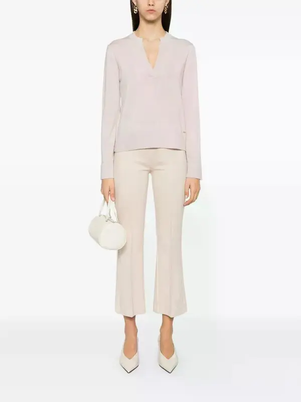 BLANCA VITA Flared Seamed Trousers