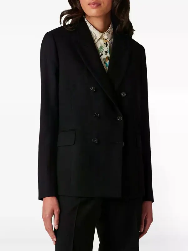 Paul Smith Wool Double-breasted Blazer - Black