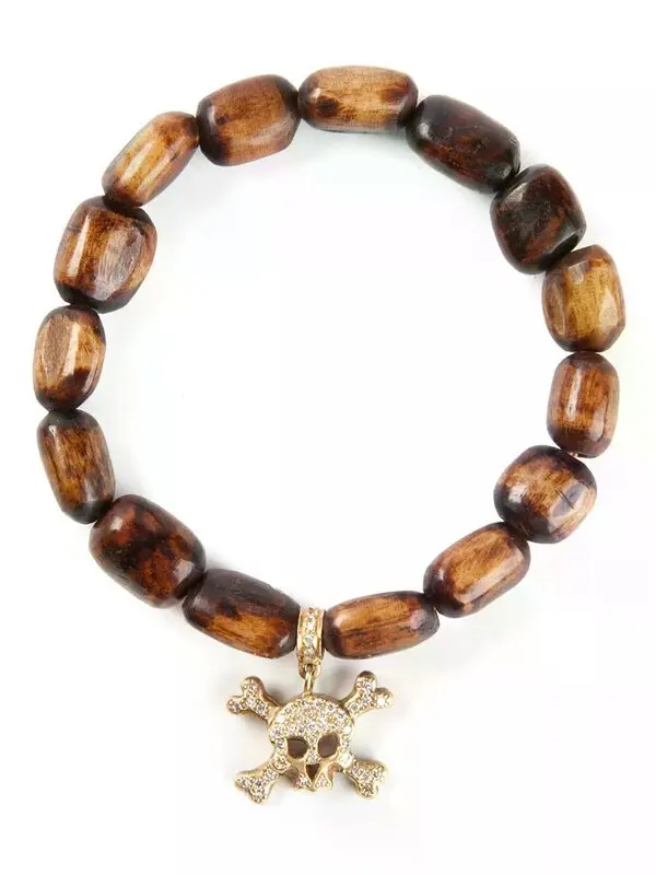 LOREE RODKIN 18k Gold And Diamond Skull Head Bracelet - Brown