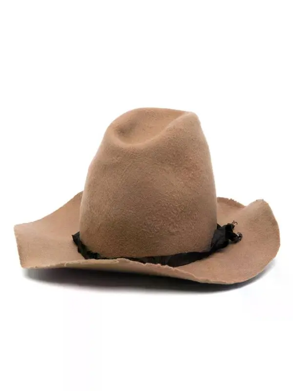 Yohji Yamamoto Wool Felted Mountain Hat - Brown