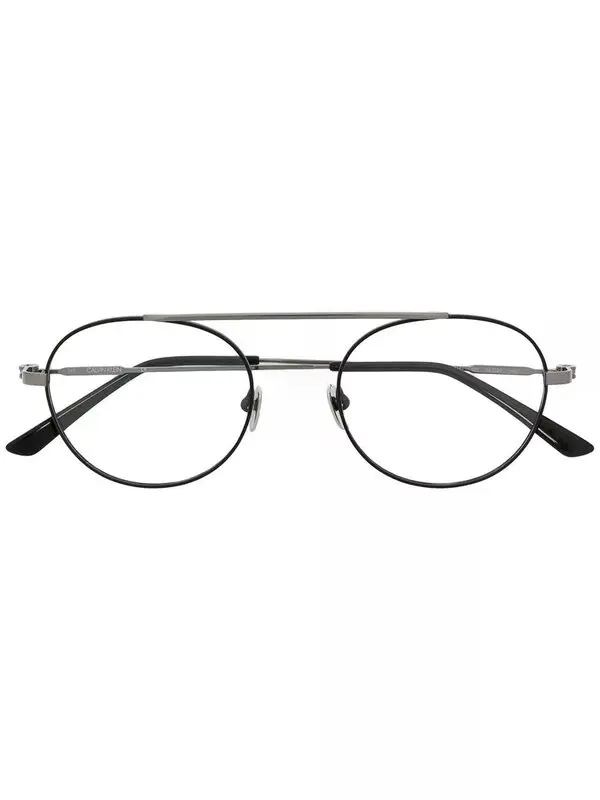 Calvin Klein Logo Round Frame Glasses
