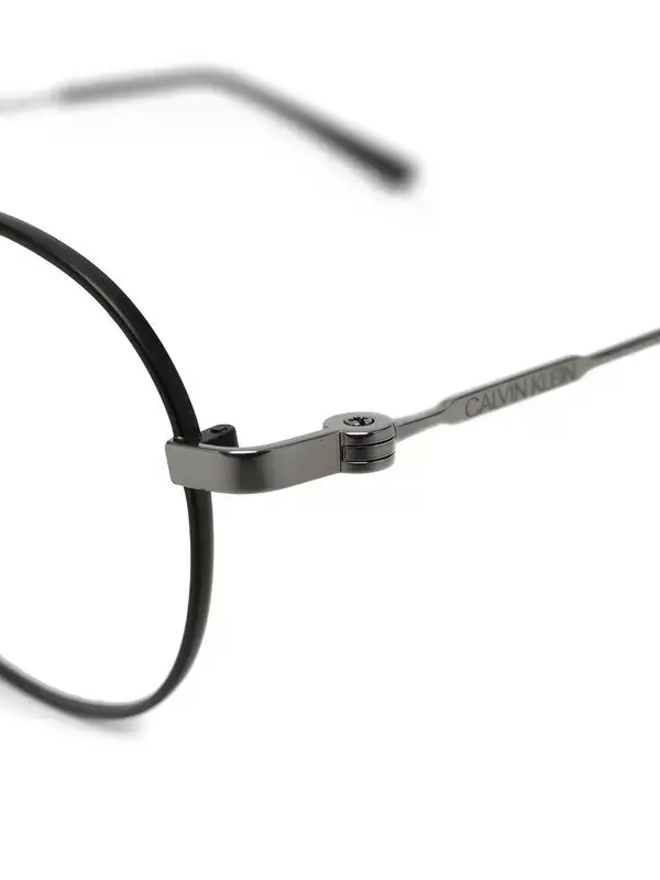 Calvin Klein Logo Round Frame Glasses