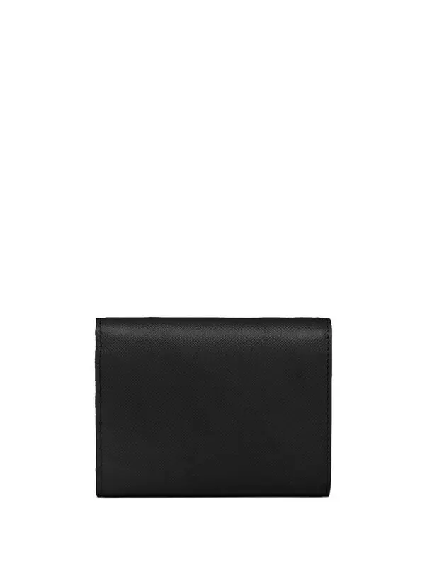 Prada Logo Plaque Wallet - Black