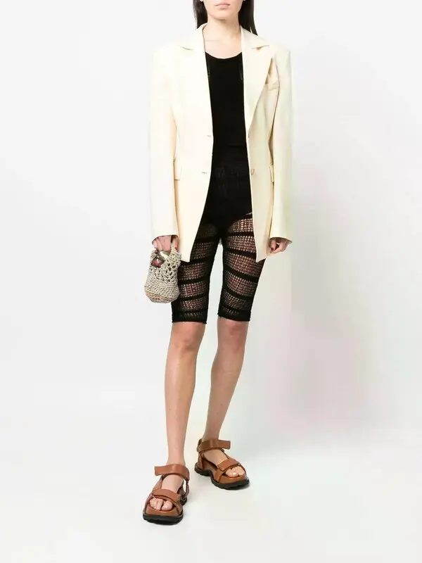 VITELLI Semi-sheer Knit Cropped Top
