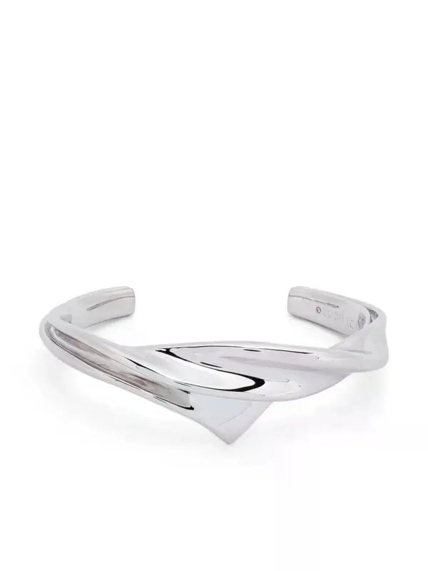 Eddie Borgo Engraved Logo Kerchief Bracelet - Silver