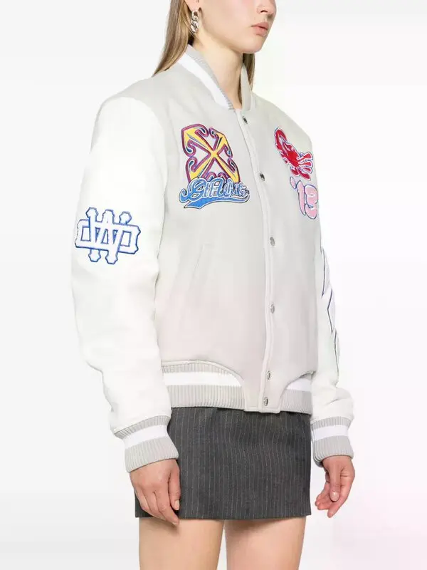 Off-White Varsity Bomber Jacket - Grey