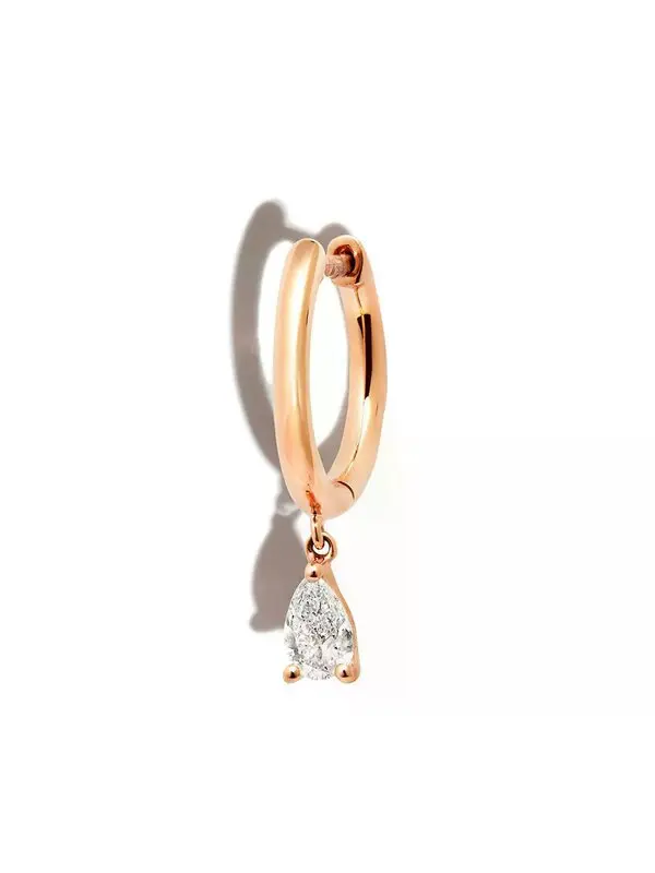 ANITA KO 18kt Rose Gold Diamond Huggie Earring - Pink