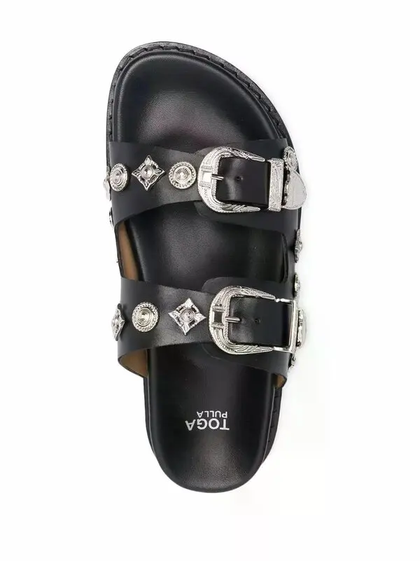 Toga Side-buckle Leather Sandals