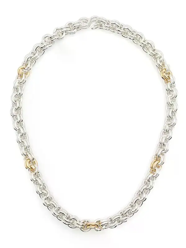 OUIE 14k Yellow Gold Keychain Necklace - Silver