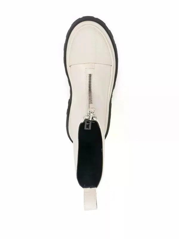 JIL SANDER Leather Front-zip Ankle Boots