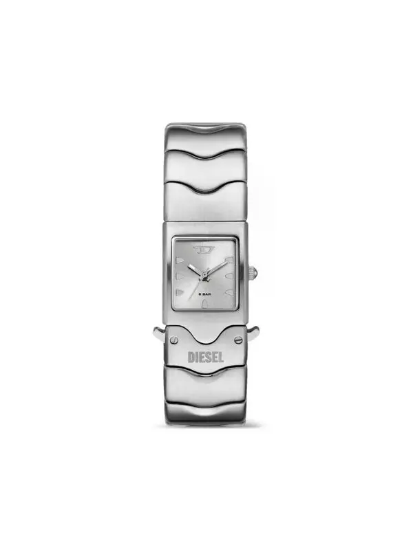 DIESEL® 22mm Square Stainless Steel Watch - Silver