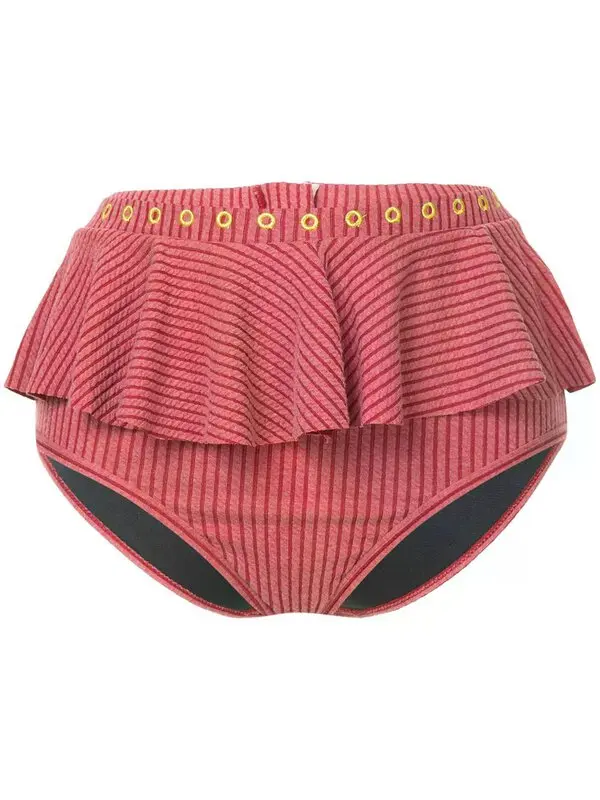 DUSKII Venice Ruffled Bikini Bottoms - Red