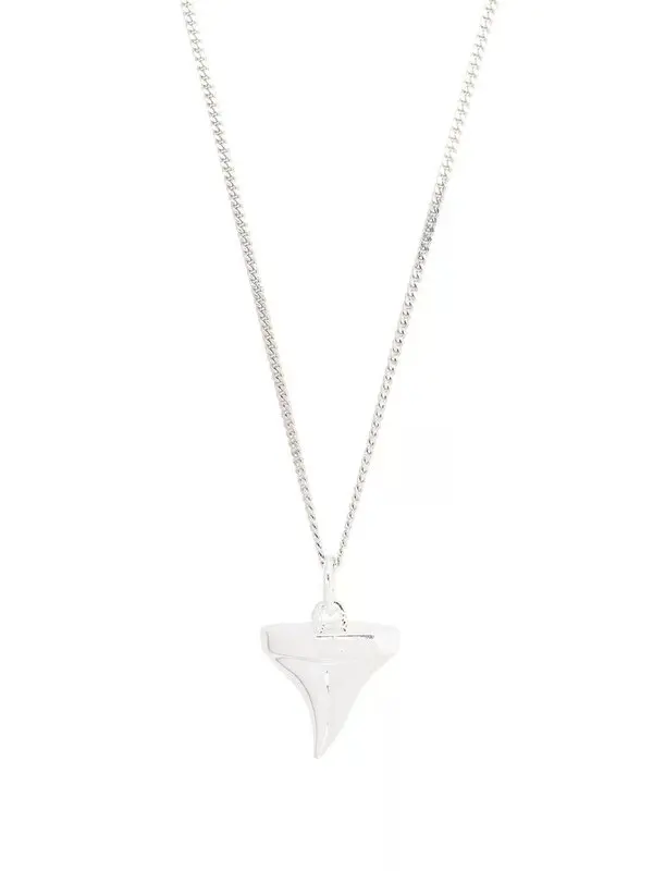 TRUE ROCKS Shark Tooth Pendant Necklace - Silver