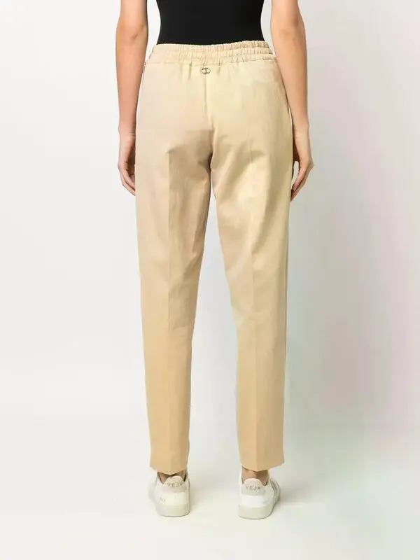 TWINSET Drawstring Waist Logo Plaque Trousers