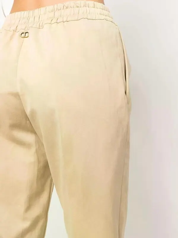TWINSET Drawstring Waist Logo Plaque Trousers