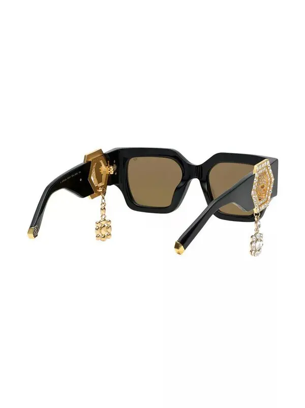 Philipp Plein Square Exclusive Logo-plaque Sunglasses