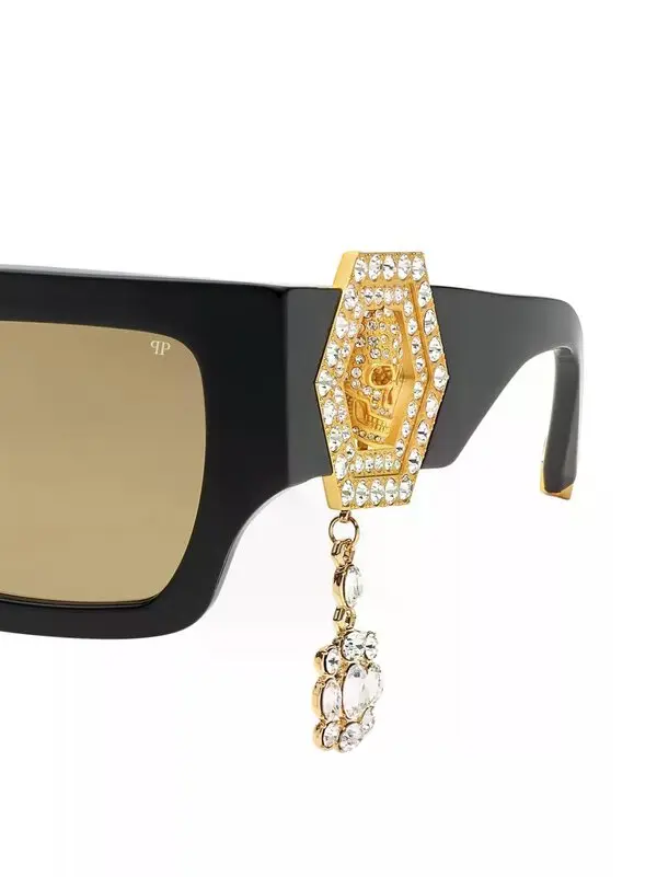 Philipp Plein Square Exclusive Logo-plaque Sunglasses