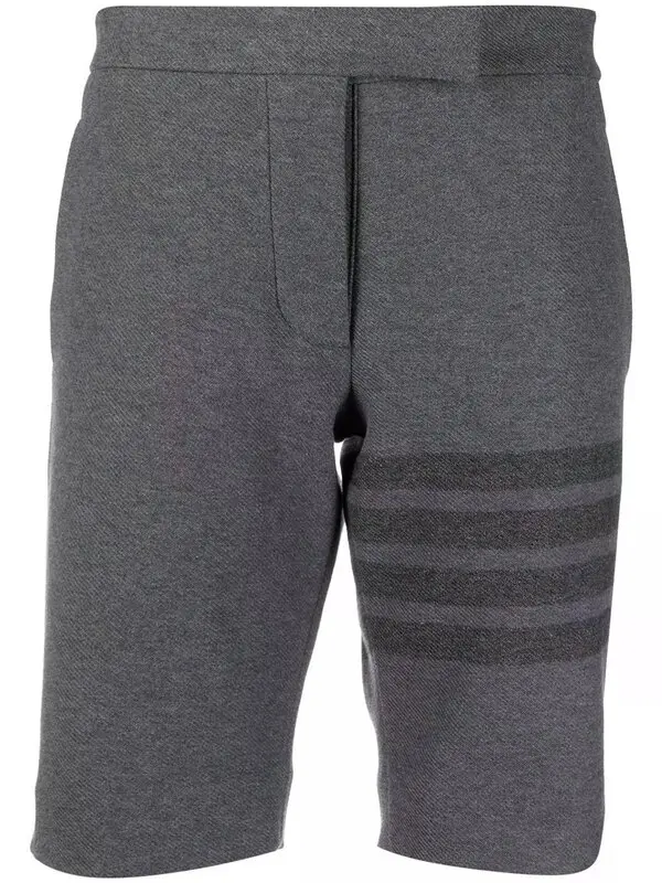 Thom Browne 4-bar Stripe Twill Shorts - Grey