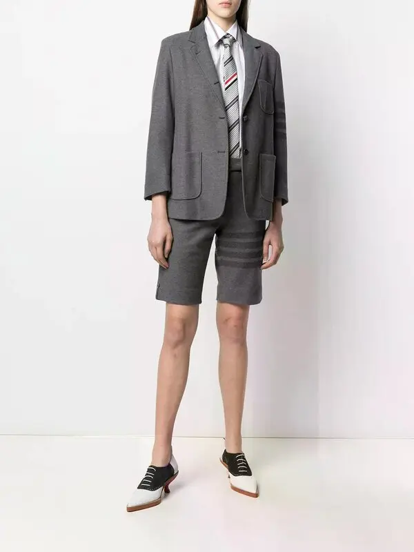 Thom Browne 4-bar Stripe Twill Shorts - Grey