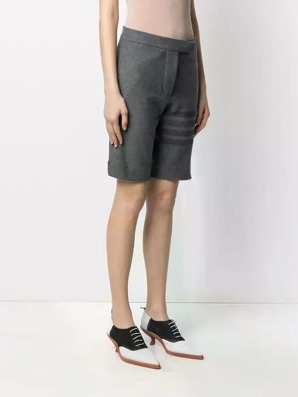Thom Browne 4-bar Stripe Twill Shorts - Grey
