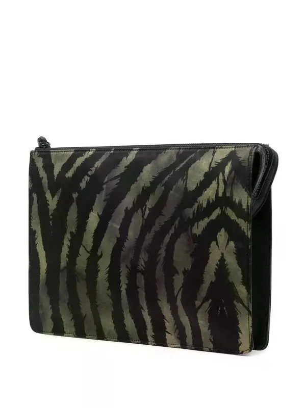 Roberto Cavalli Tiger-print Leather Pouch