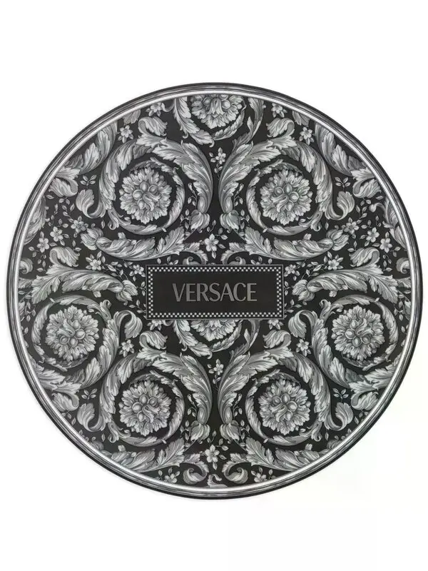 Versace Barocco Haze Serving Plate - Black